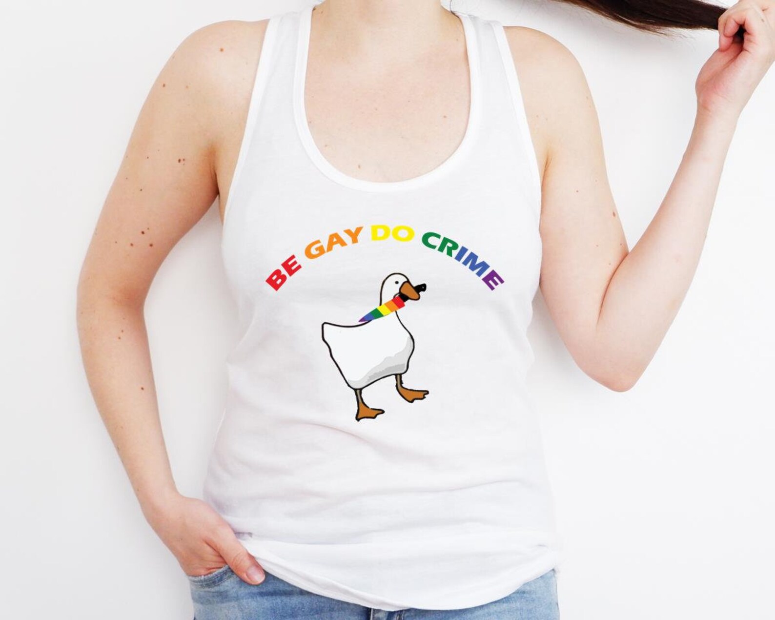 Funny Duck Goose Tank Be Gay Do Crime Tank Pride Tank LGBT | Etsy