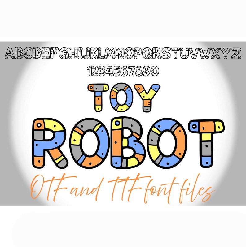 Toy Robot Lettering ABC Text Font Alphabet OTF Type Illustration - Etsy