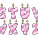 Pink Candles Cartoon Font Lettering Number Birthday Alphabet SVG PNG ...