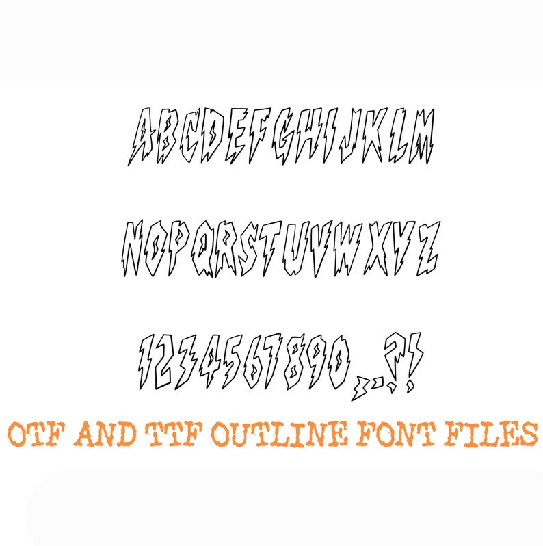 Thunderbolt Lightning Lettering ABC Electric Font Typeface Alphabet OTF ...