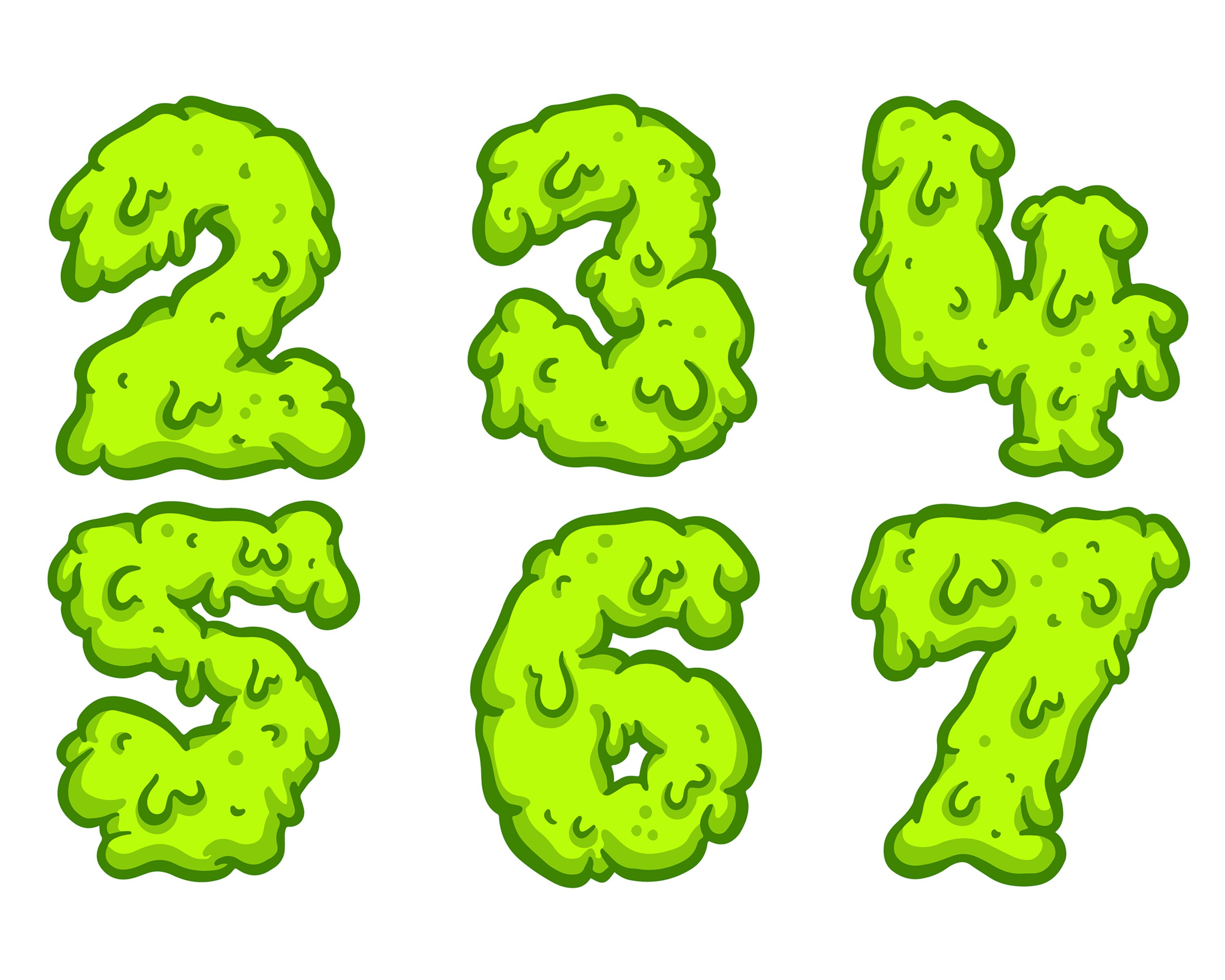 Slime Snot Bogies Font Letter Alphabet ABC Cartoon PNG for Children's ...