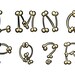 Skeleton Bones Font Letter Alphabet ABC Cartoon PNG for Children's ...