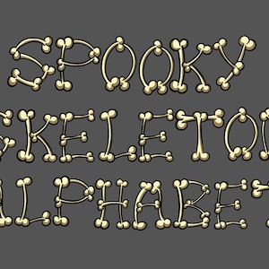 Skeleton Bones Font Letter Alphabet ABC Cartoon PNG for Children's ...