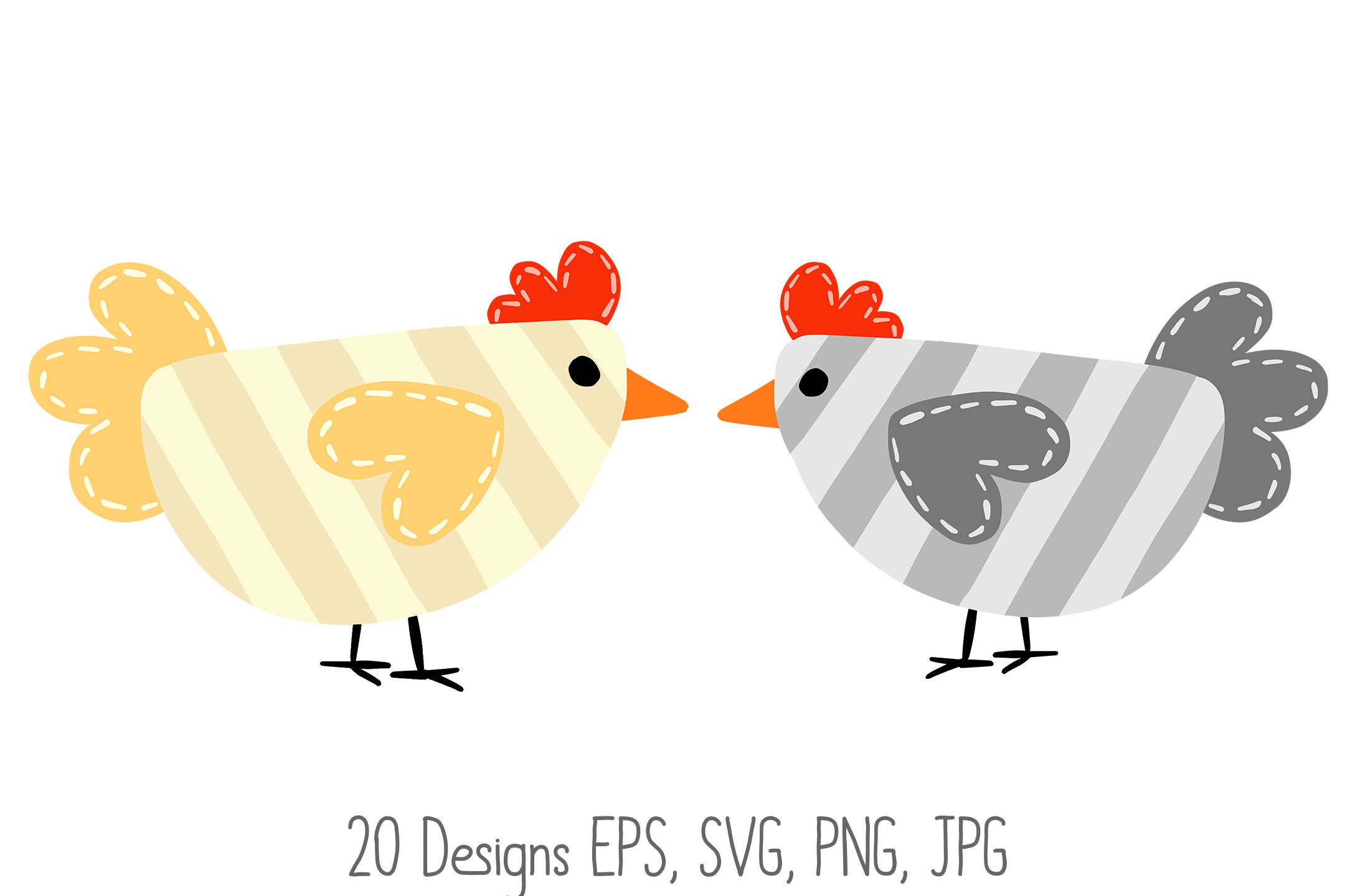 Roosters Hens Chooks Cartoon Chicken Easter Download Collection SVG ...