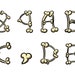 Skeleton Bones Font Letter Alphabet ABC Cartoon PNG for Children's ...