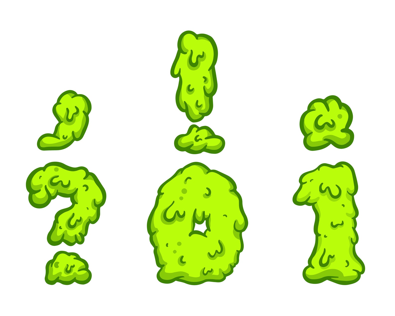Slime Snot Bogies Font Letter Alphabet ABC Cartoon PNG for Children's ...