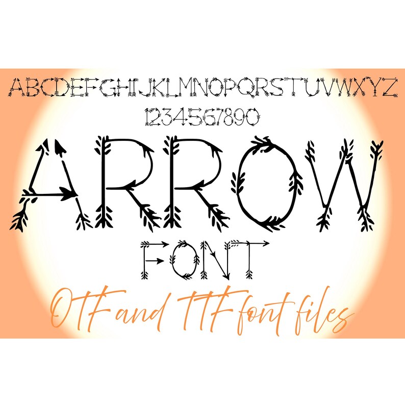 Arrow Lettering ABC Text Font Alphabet Pointing OTF Illustration - Etsy