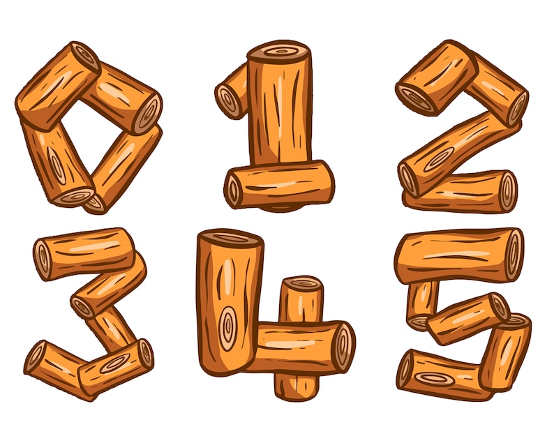Wood Log Tree Woodland Font Letter Alphabet ABC Cartoon PNG for ...