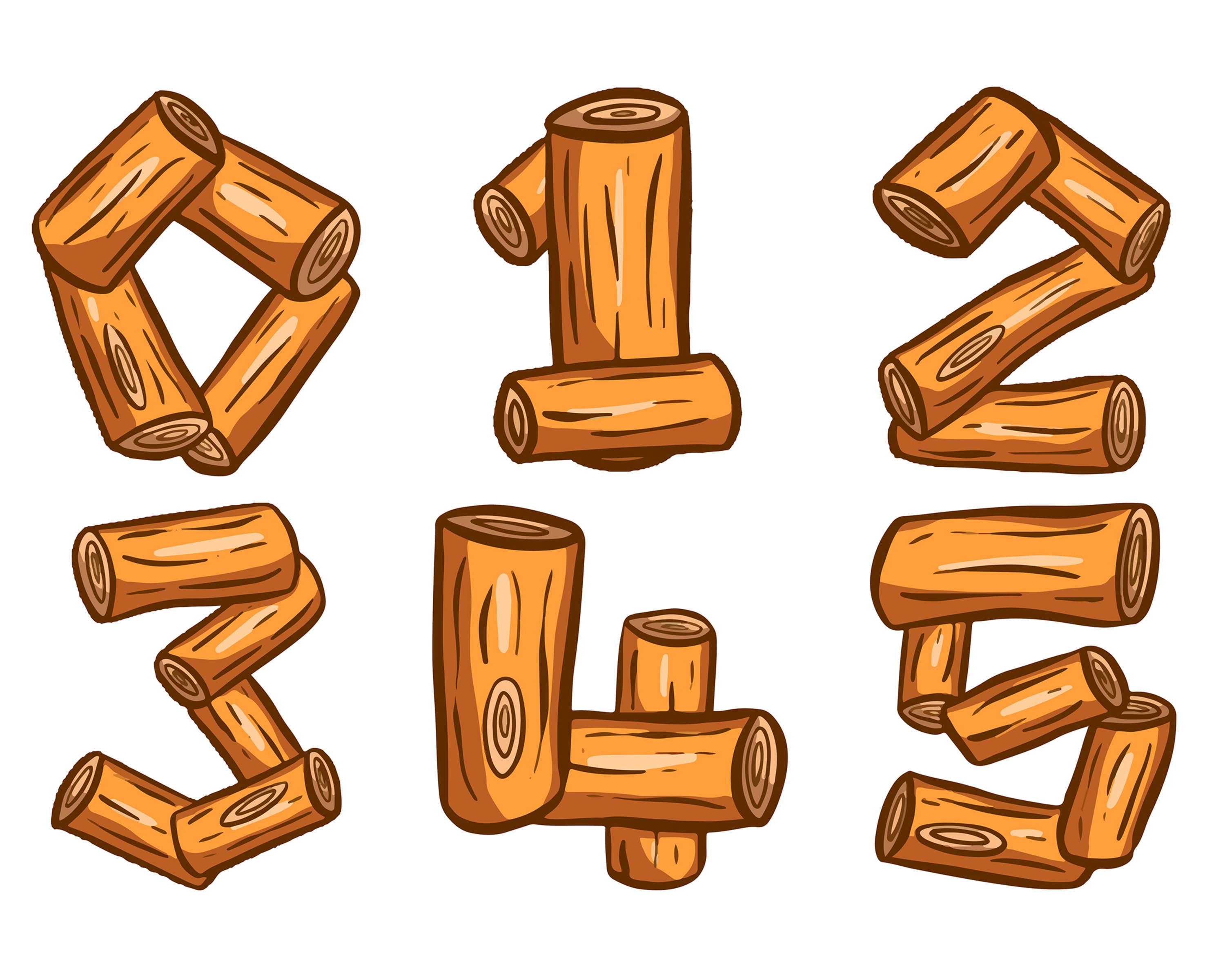 Wood Log Tree Woodland Font Letter Alphabet ABC Cartoon PNG for ...