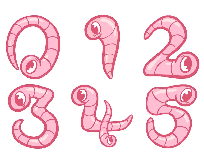Pink Worm Snake Font Letter Alphabet ABC Cartoon PNG for Children's ...