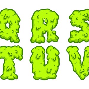 Slime Snot Bogies Font Letter Alphabet ABC Cartoon PNG for Children's ...