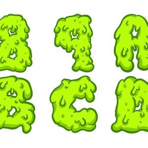 Slime Snot Bogies Font Letter Alphabet ABC Cartoon PNG for Children's ...