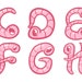 Pink Worm Snake Font Letter Alphabet ABC Cartoon PNG for Children's ...