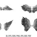 20 Black Bird Feather Angel Wings Illustration Collection Clip Art ...