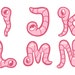 Pink Worm Snake Font Letter Alphabet ABC Cartoon PNG for Children's ...