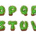 Cactus Plant Font Letter Alphabet ABC Cartoon PNG for Children's ...