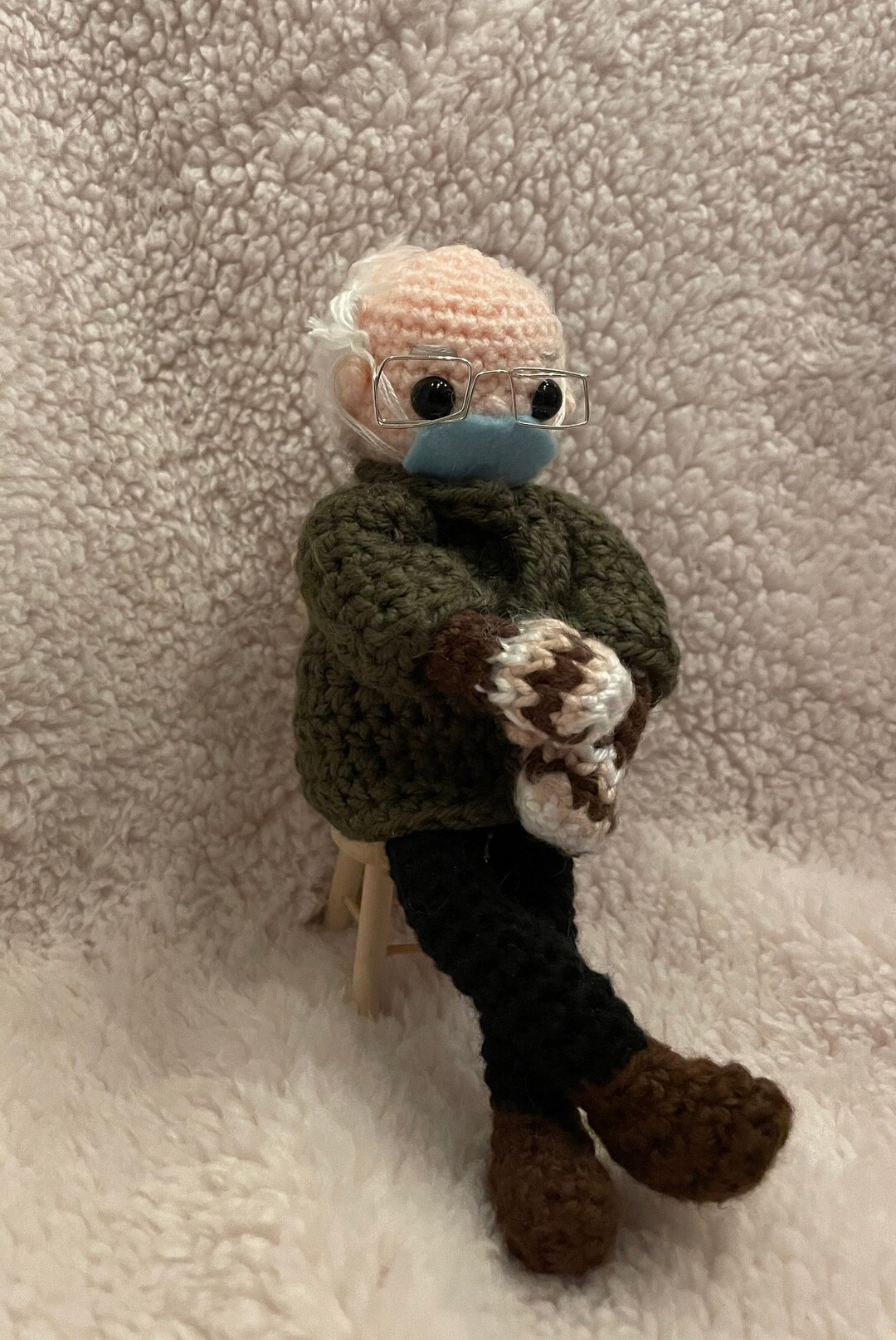 Bernie Sanders With Mittens Crochet Doll - Etsy