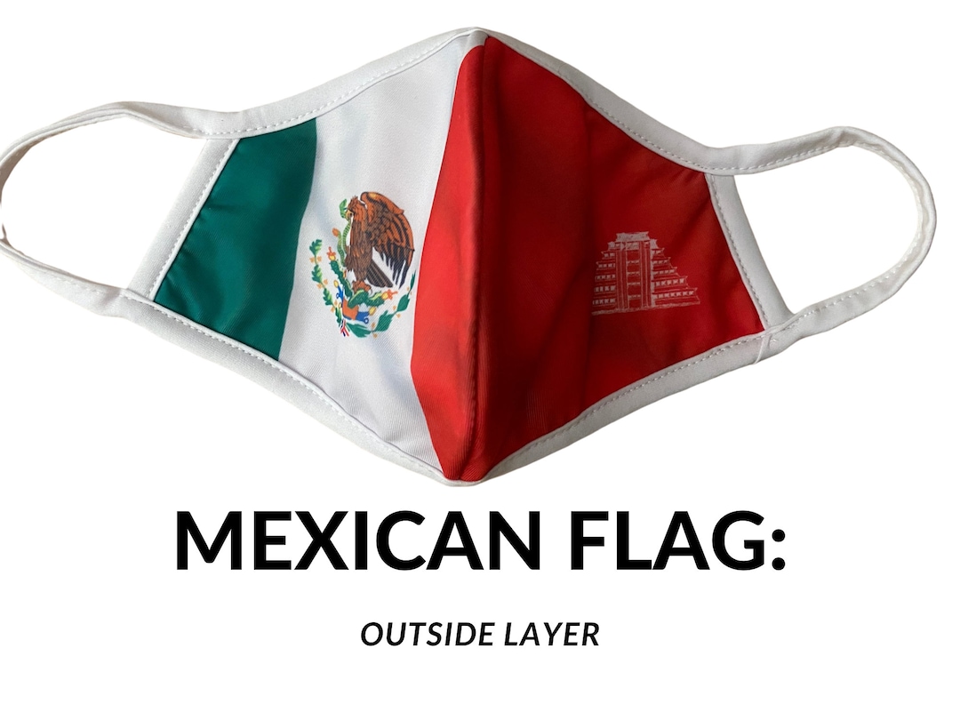 3 Pieces Mexican Flag 2-layers Reusable Masks - ON SALE See Details on ...