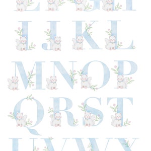 Watercolor Kitty Alphabet Watercolor Lettering Cat Lettering Watercolor ...