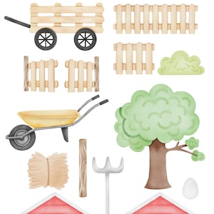 Watercolor Baby Farm Clipart Set, Watercolor Farm Animals Png ...