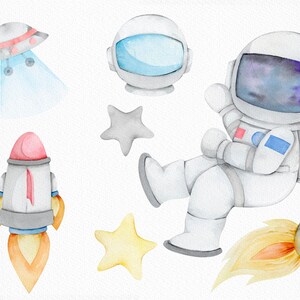 Watercolor Astronaut Clipart Set Planets Illustrations PNG Astronaut ...