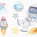 Watercolor Astronaut Clipart Set Planets Illustrations PNG Astronaut ...