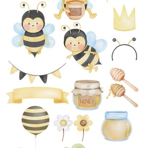 Watercolor Little Bee Clipart Set, Bee Png Illustrations, Little ...