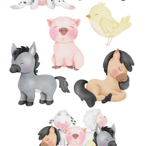 Watercolor Baby Farm Clipart Set, Watercolor Farm Animals Png ...