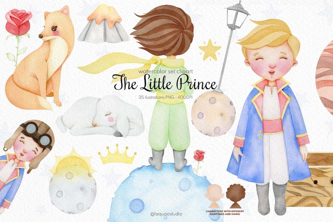 Watercolor the Little Prince Clipart Set Le Petit Prince Printable ...