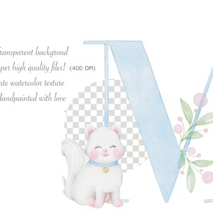 Watercolor Kitty Alphabet Watercolor Lettering Cat Lettering Watercolor ...