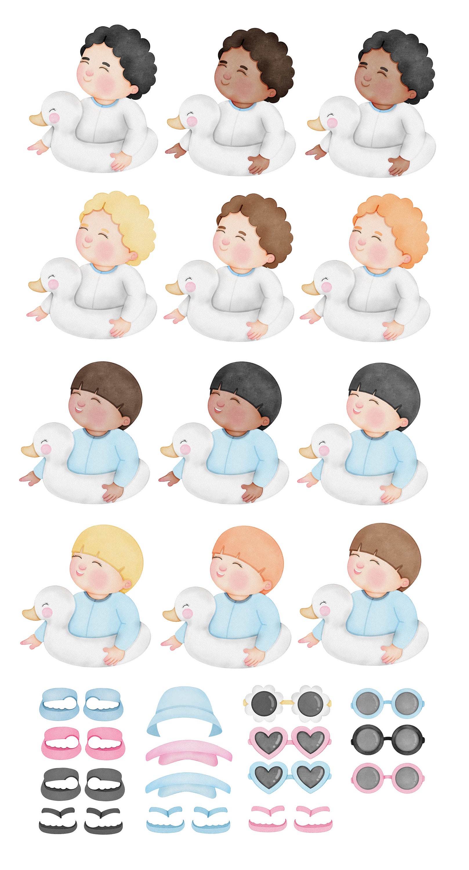 Watercolor Pool Party Clipart Set Summer Party Clipart Watercolor ...