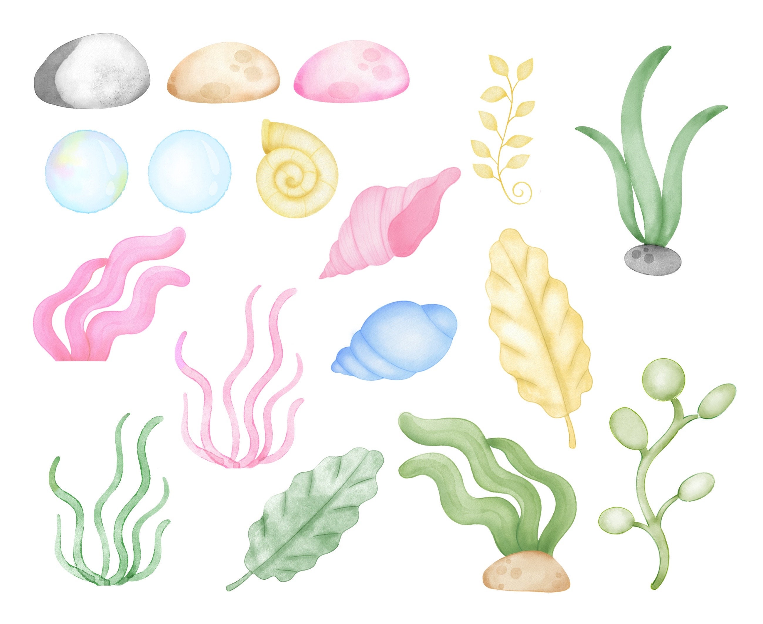 Watercolor Under the Sea Girl Clipart Set, Baby Girl Under the Sea Png ...