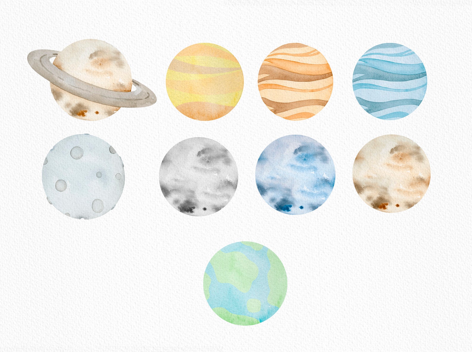 Watercolor Astronaut Clipart Set Planets Illustrations PNG Astronaut ...