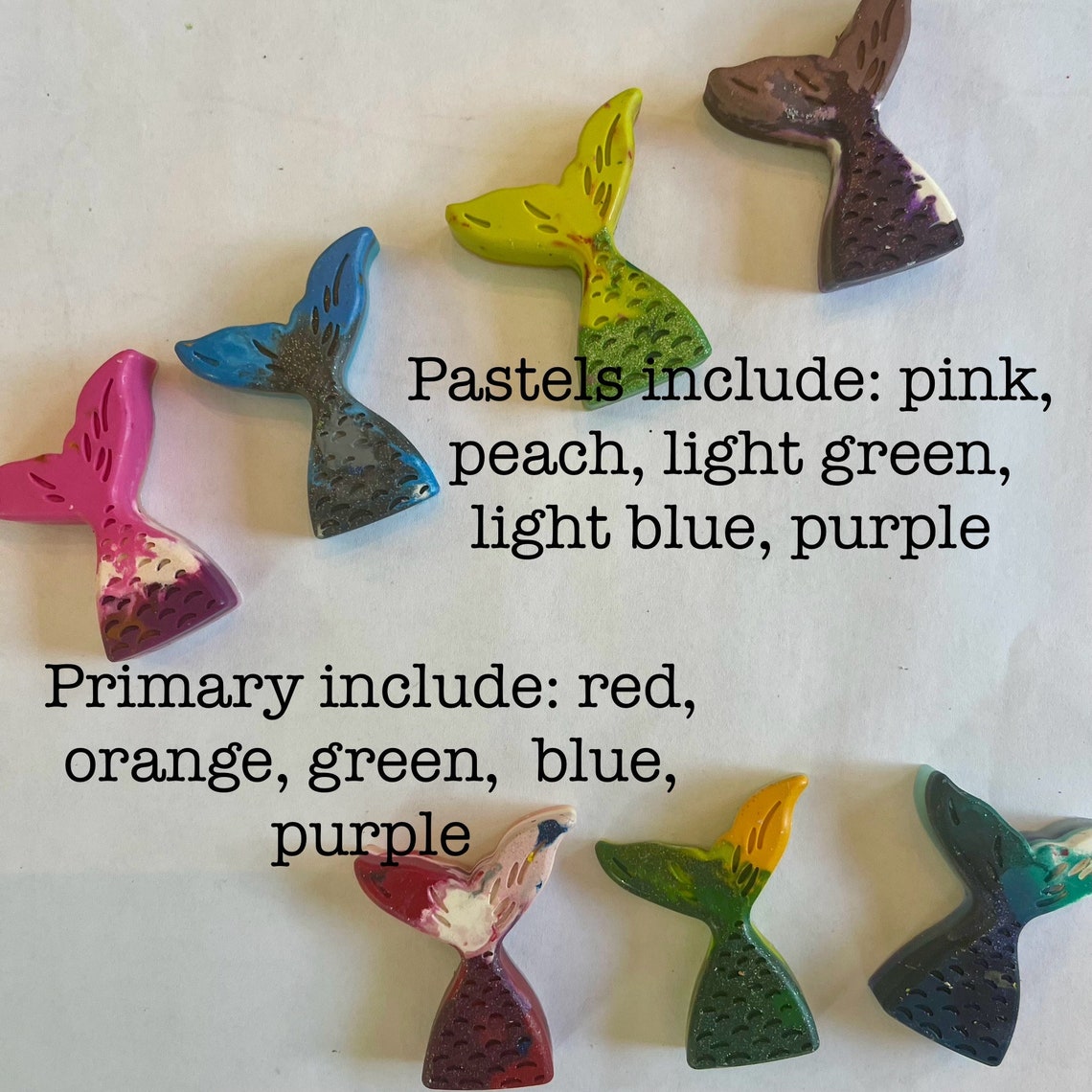 Mermaid Crayon Party Favor- Individual Bags- Choose Your Colors (pastel ...