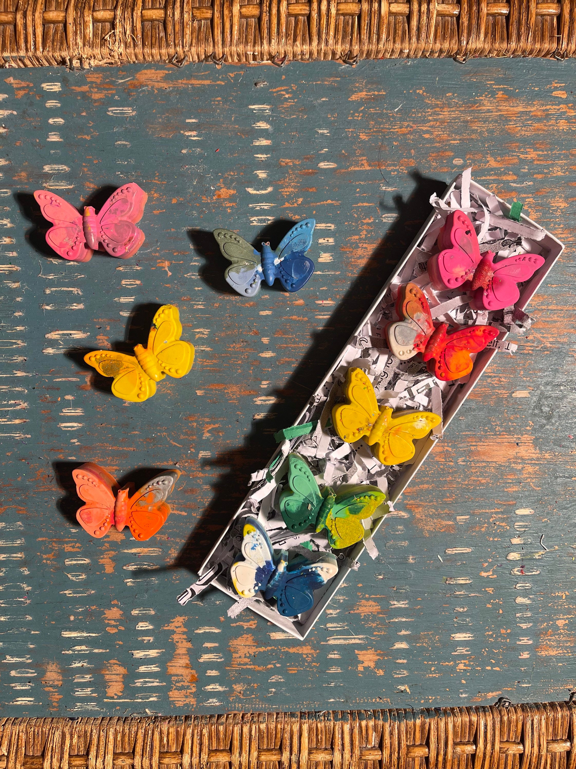 Butterfly Crayons in Gift Box Sparkly Pastels - Etsy