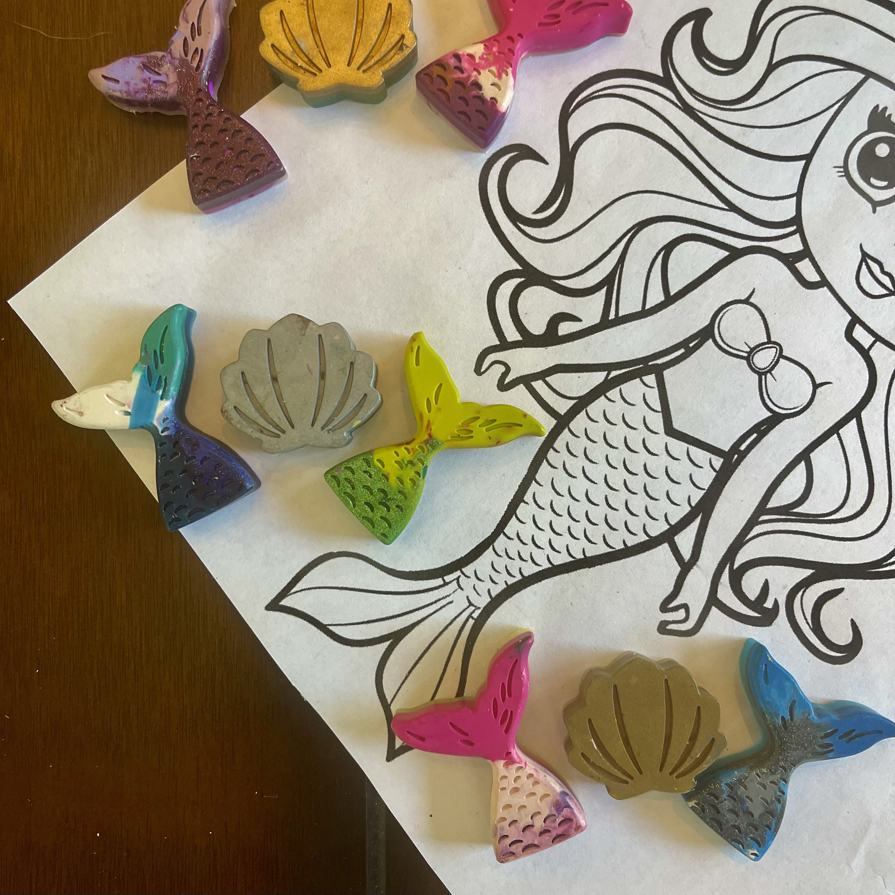 Mermaid Crayon Party Favor- Individual Bags- Choose Your Colors (pastel ...