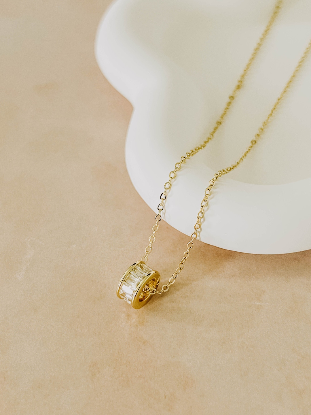 Dainty Diamond Necklace/ Floating Diamond Solitaire Necklace ...