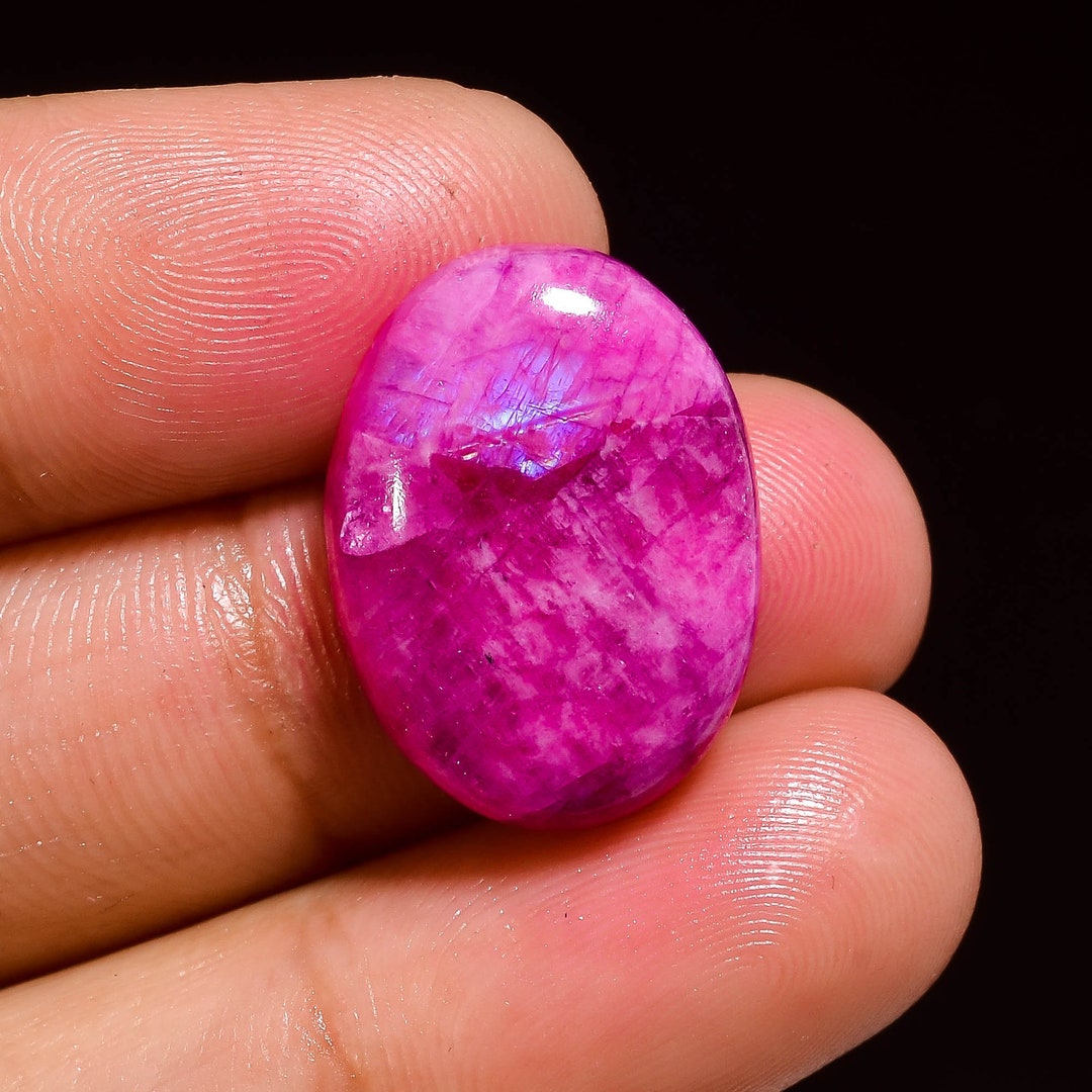 Unique Top Grade Quality 100% Natural Pink Rainbow Moonstone Oval Shape ...