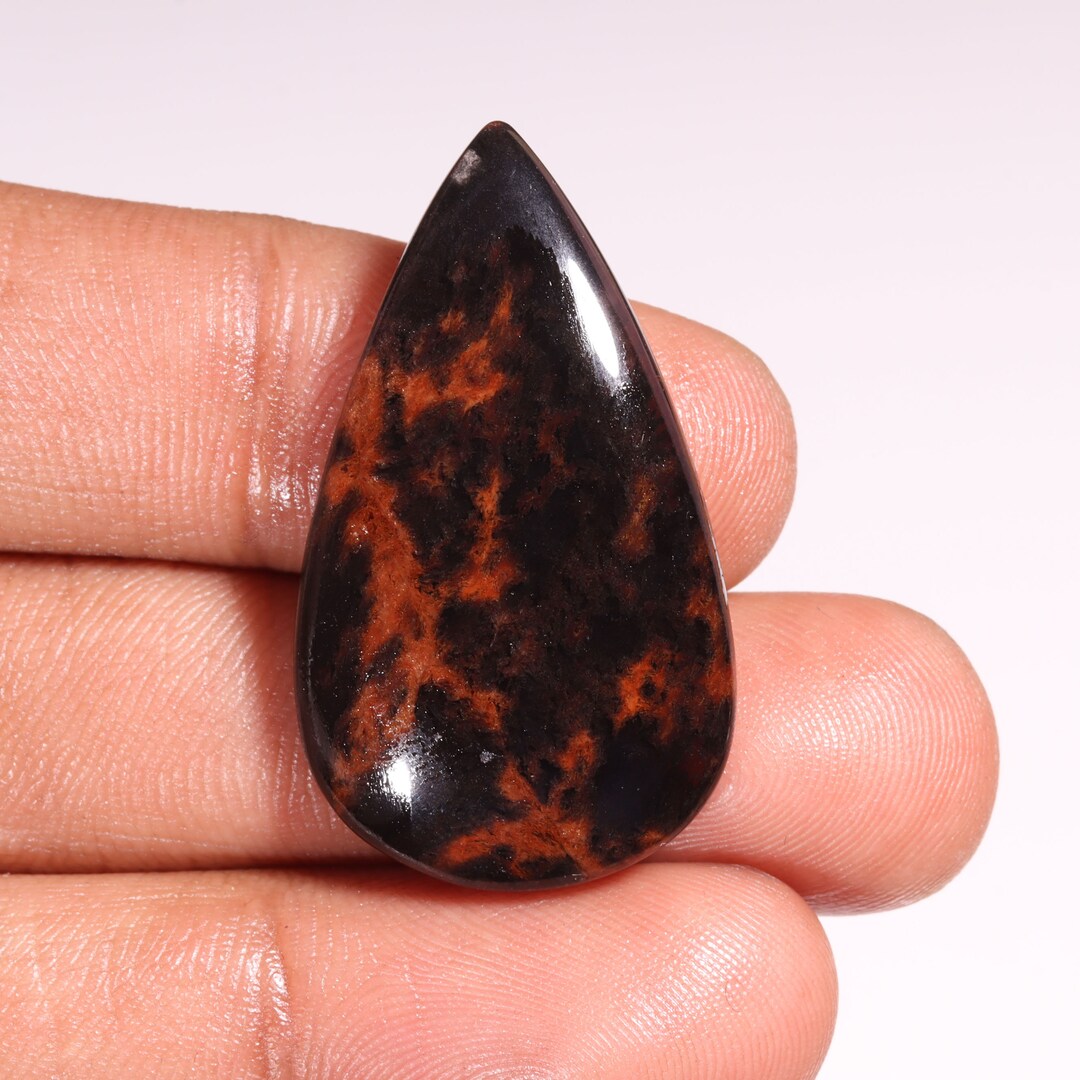 Natural Mahogany Obsidian Loose Cabochon Pear Shape Cabochon Loose ...