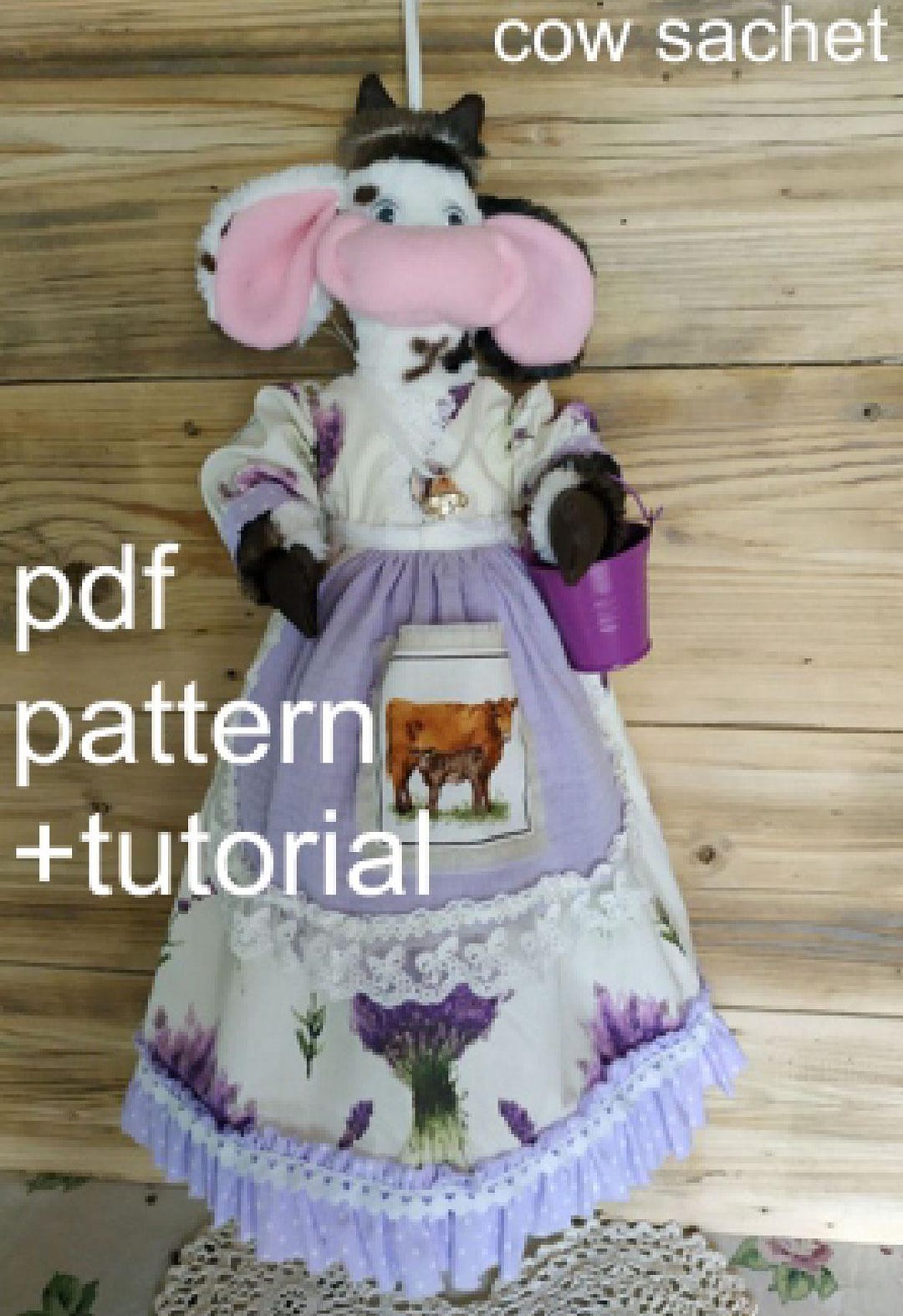Cow Doll Sachet PDF Sewing Pattern and Step by Step Instructions ...