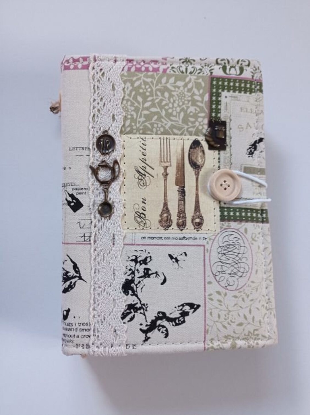 Handmade Linen Recipe Junk Journal: Vintage Style A5 Cookbook,vintage ...