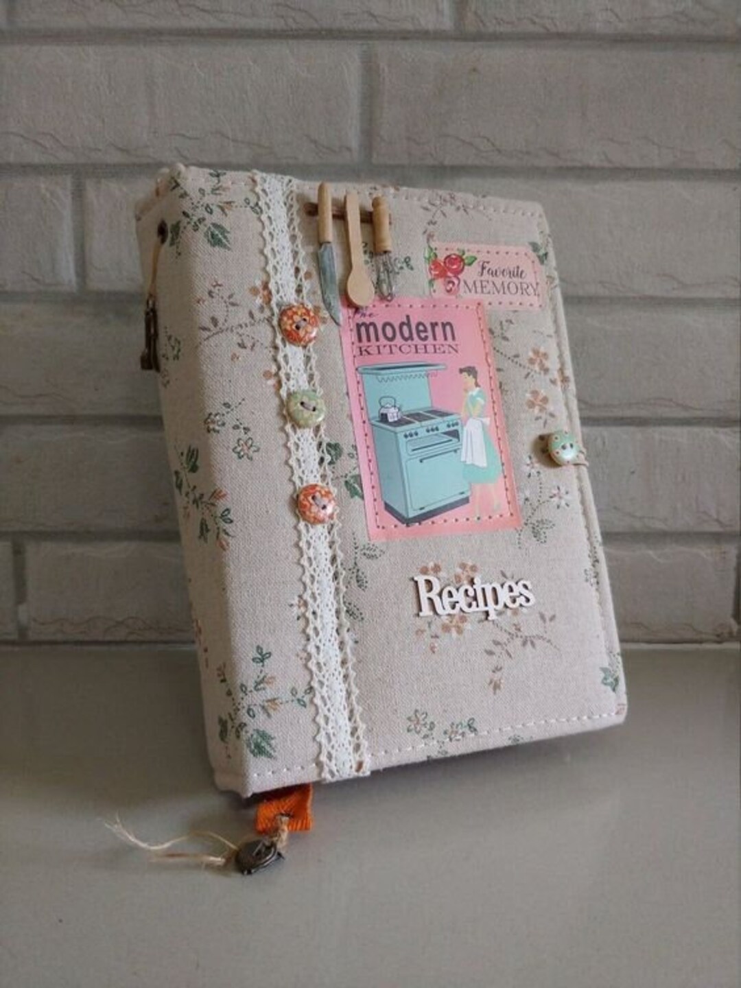 Handmade Linen Recipe Junk Journal:vintage Style A5 Cookbook,vintage ...