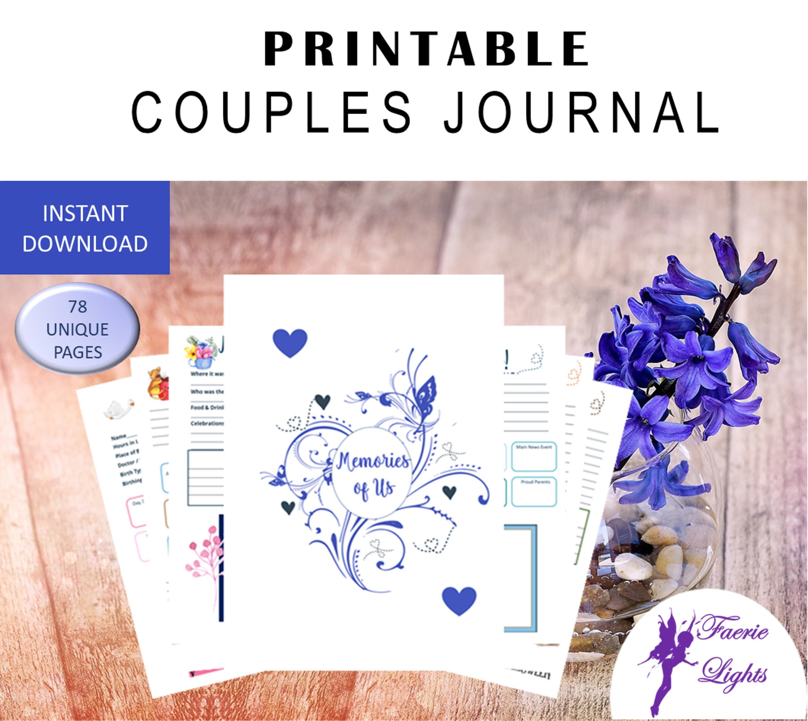 Printable Couples Journal Couples Memory Book Relationship Journal ...