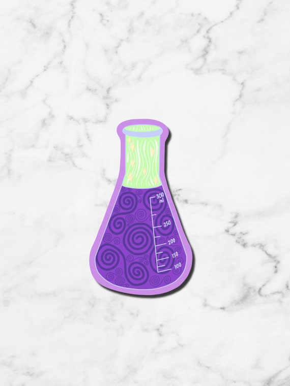 Bubbling Beaker Sticker Mysterious Color Collection Science | Etsy