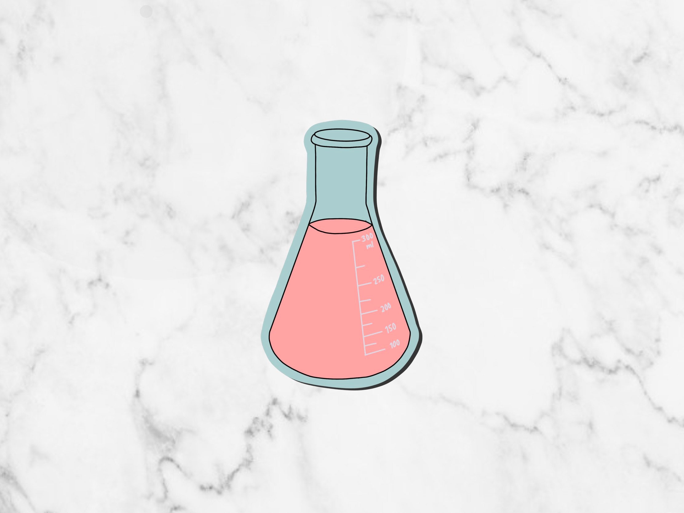 Chemistry Beaker Sticker, Organic Chemistry Sticker, Mint Green and ...