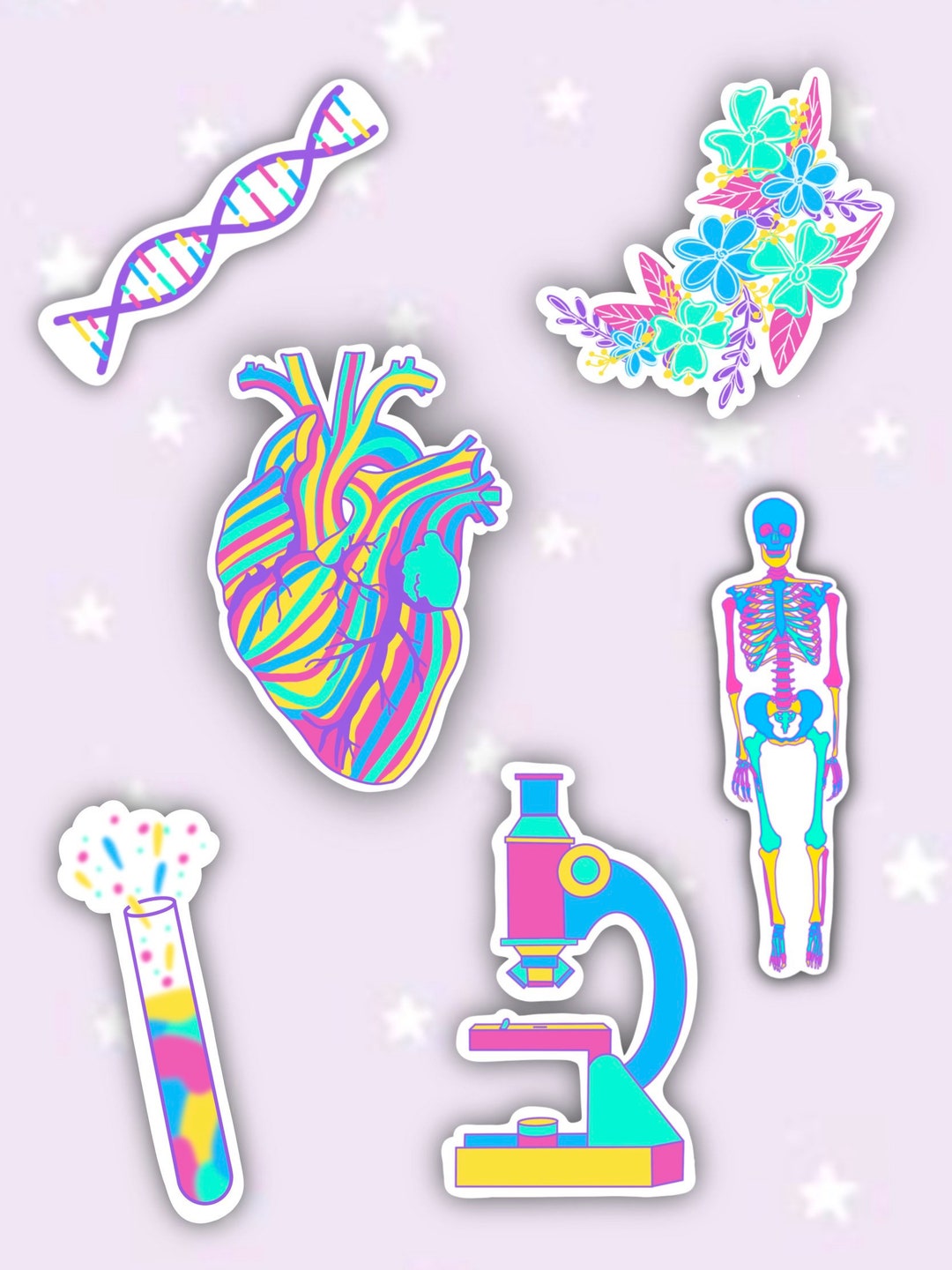Colorful Science Sticker Pack, Waterproof STEM Stickers - Etsy