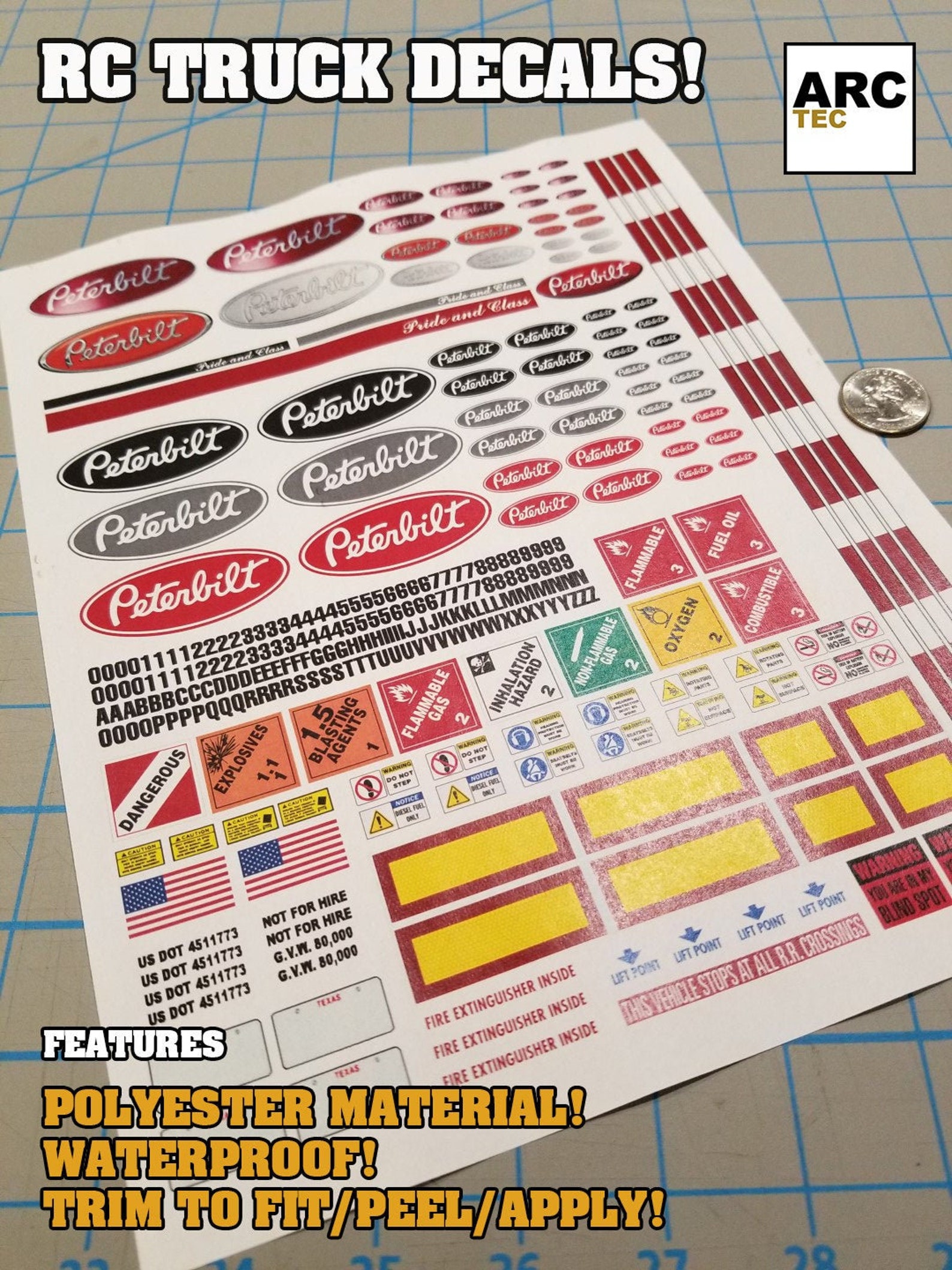 RC Semi Truck Decals (set-p) 1/12, 1/14, 1/16 Scale - Etsy