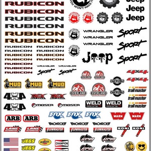 Crawler Decals (set-04) for Radio Control or Diorama at 1/10, 1/12 ...