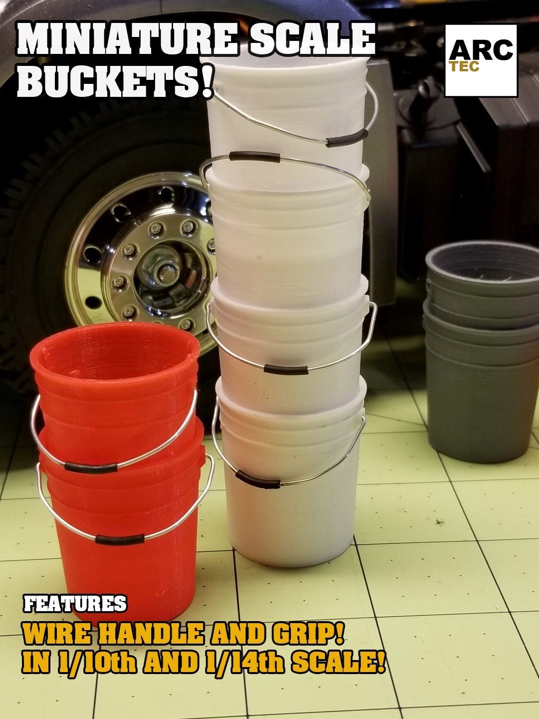 Set of Four (4) 1/10 Scale Buckets for Your Diorama! - Etsy