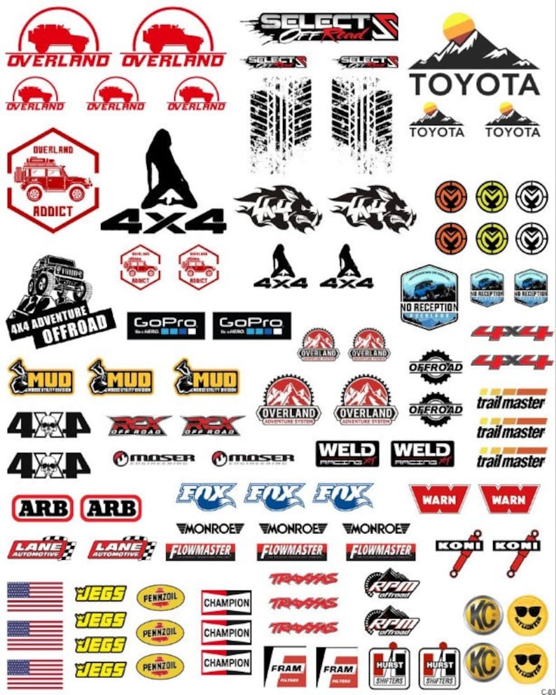 RC Crawler Decals set-03 for 1/10 1/12 Scale Vehicles - Etsy